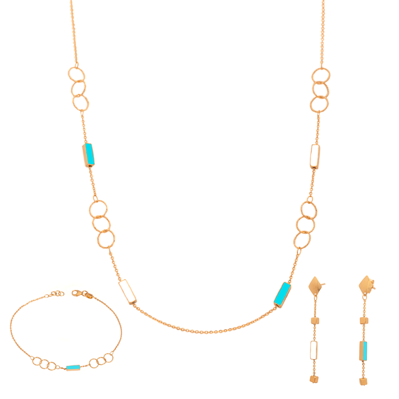 Half-set gold small circles - Ghamieh - غامية